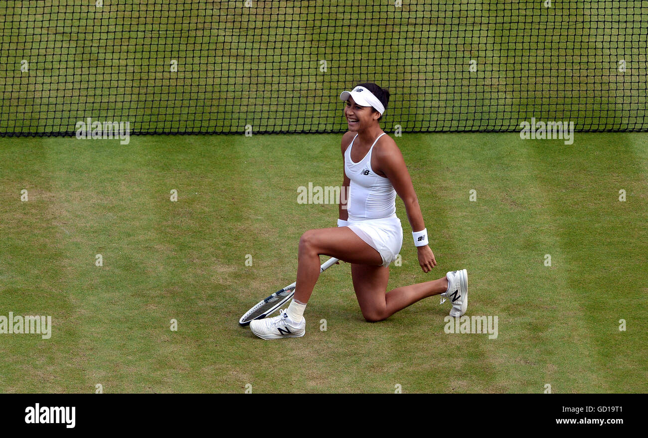 Heather Watson celebrates winning the mixed doubles final with partner ...