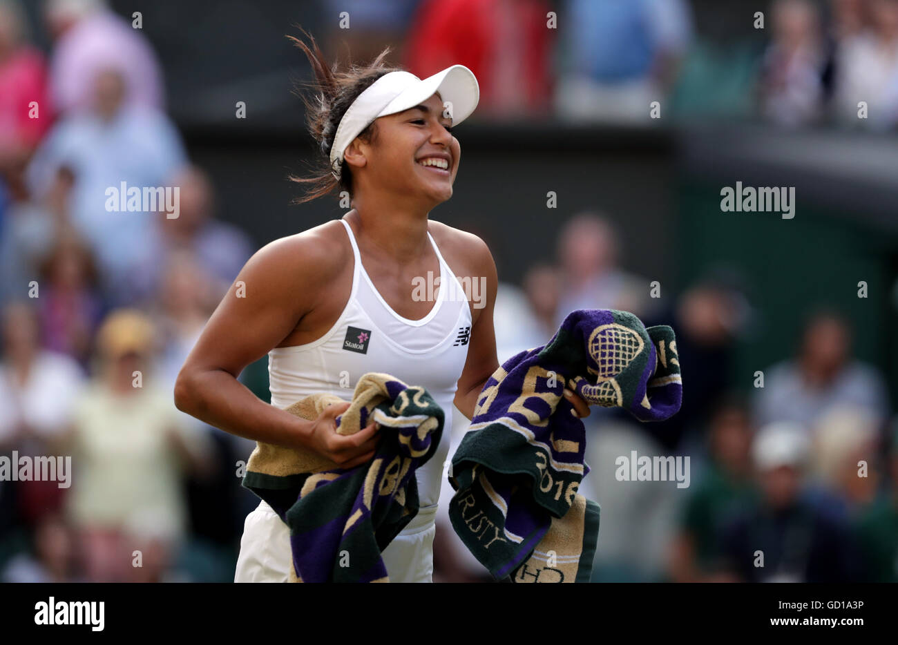 Heather Watson during the mixed doubles final with partner Henri ...