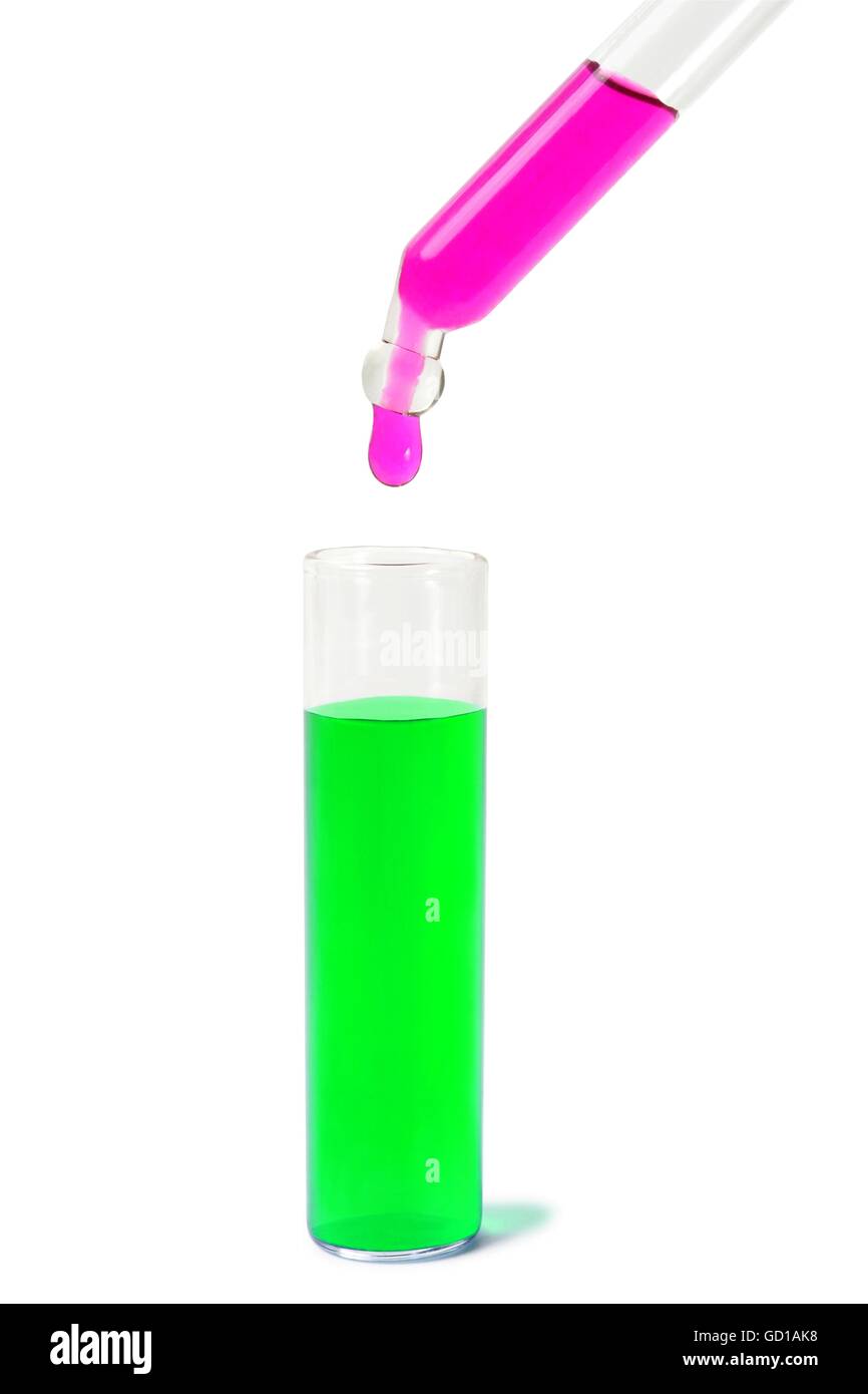 Dropper and test tube on white background Stock Photo - Alamy