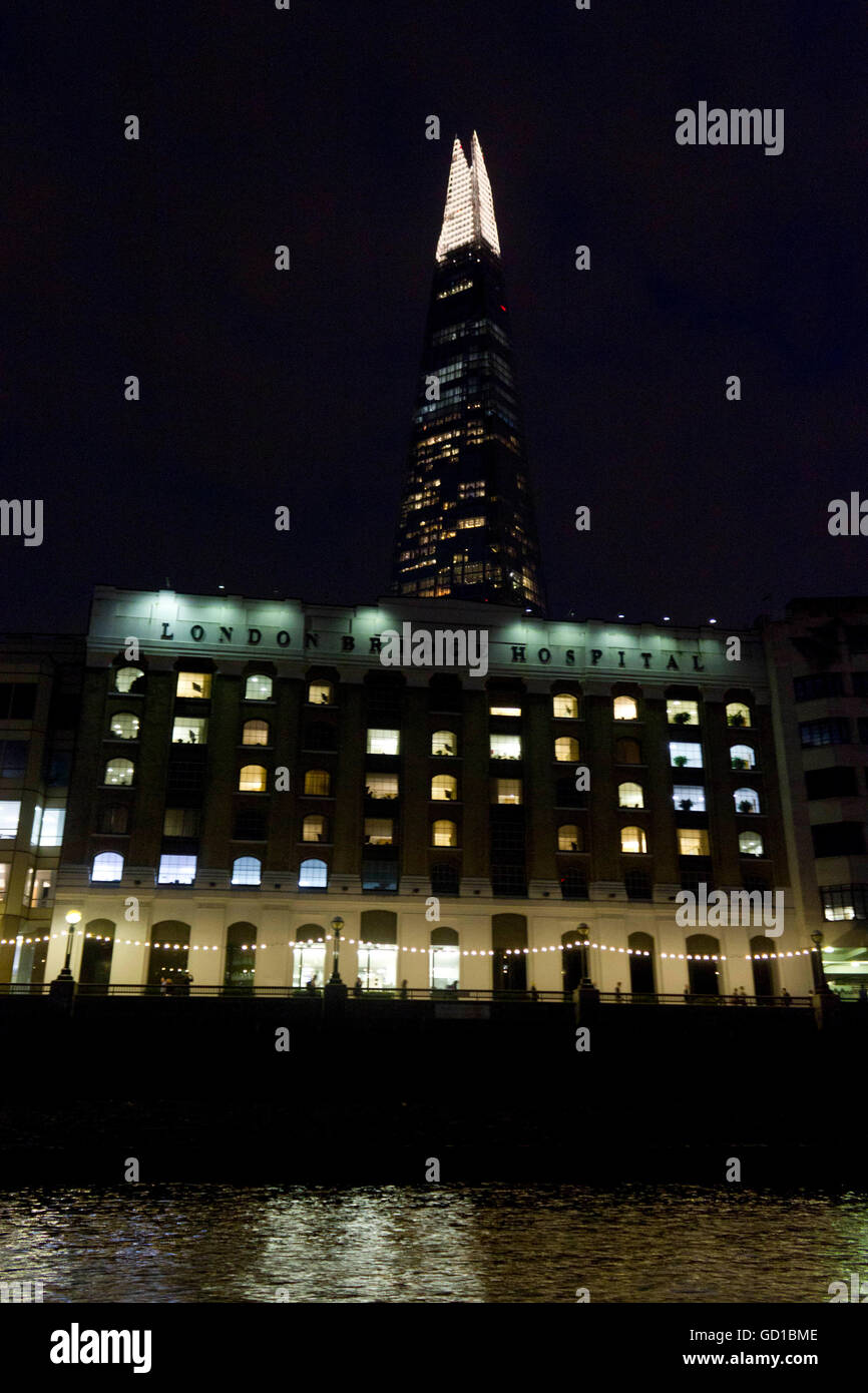 LONDON, UNITED KINGDOM - SEPTEMBER 11 2015: Night view of London Bridge ...