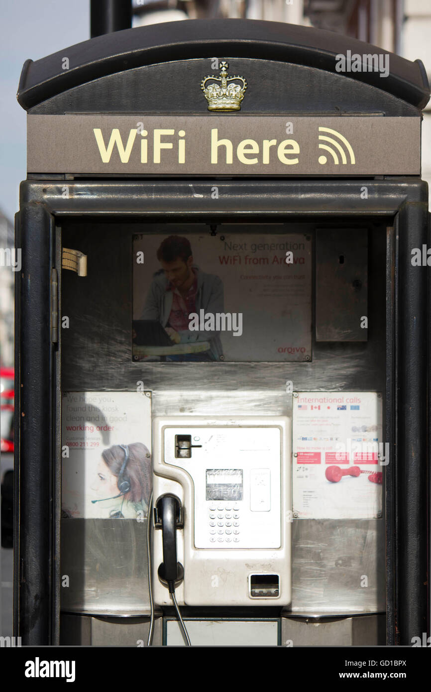 LONDON, UNITED KINGDOM - SEPTEMBER 11 2015: Modern telephone box in ...