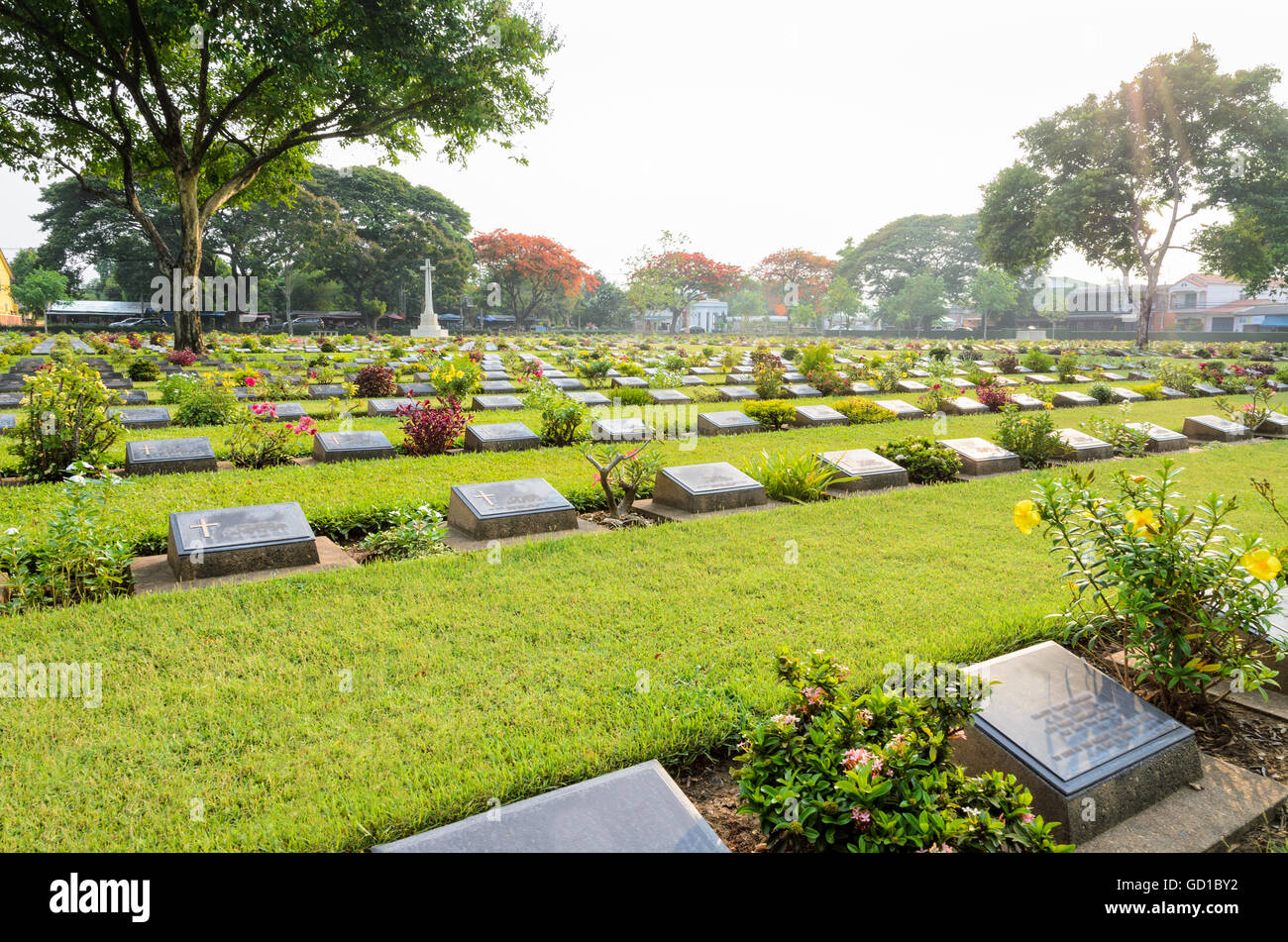 Kanchanaburi War Cemetery (Don Rak) is the historical monuments of ...