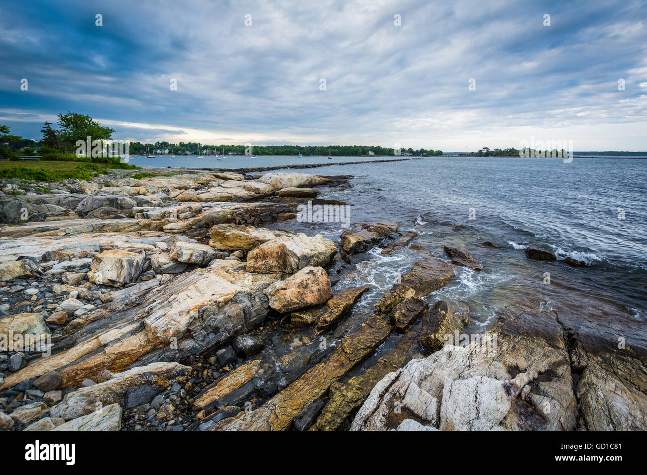 Rocky coast at Odiorne Point State Park, in Rye, New Hampshire Stock ...