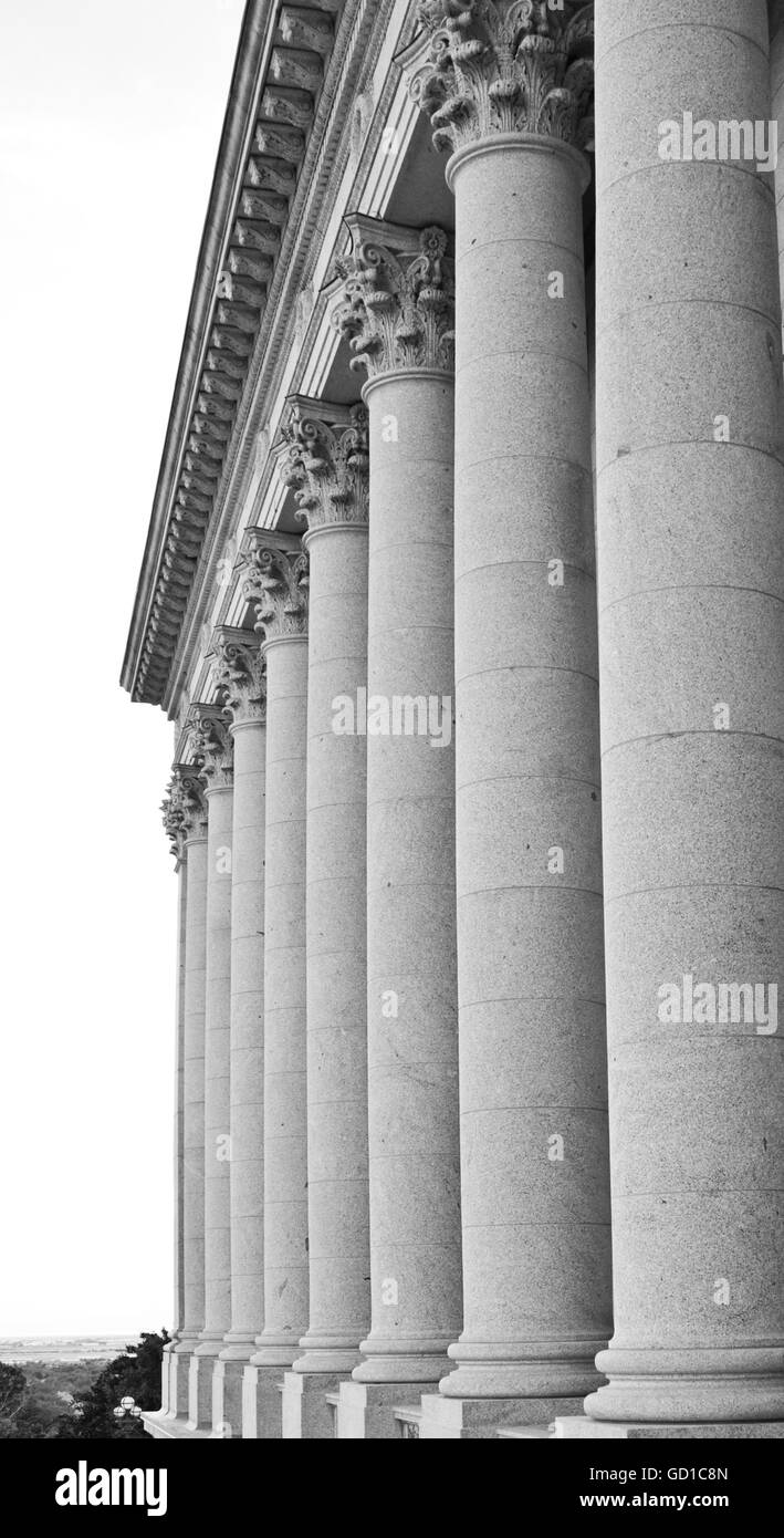 Architectural Columns on the Portico of a Government Building in the ...