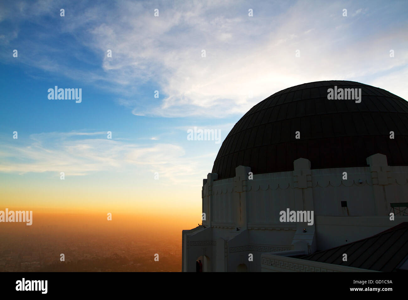 Griffith Observatory in Los Angeles Hollywood California at Sunset ...