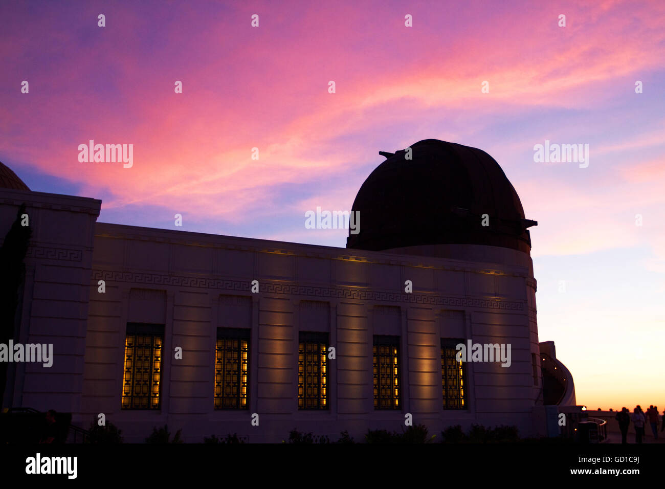 Griffith Observatory in Los Angeles Hollywood California at Sunset ...