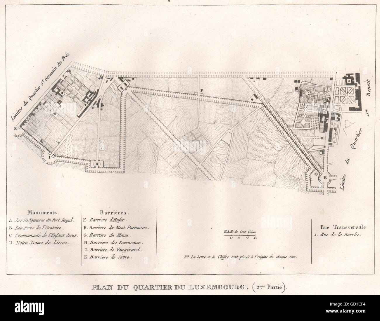 PARIS:"Luxembourg".(sud).Plan Quartier.Montparnasse.Necker.14e 15e ...