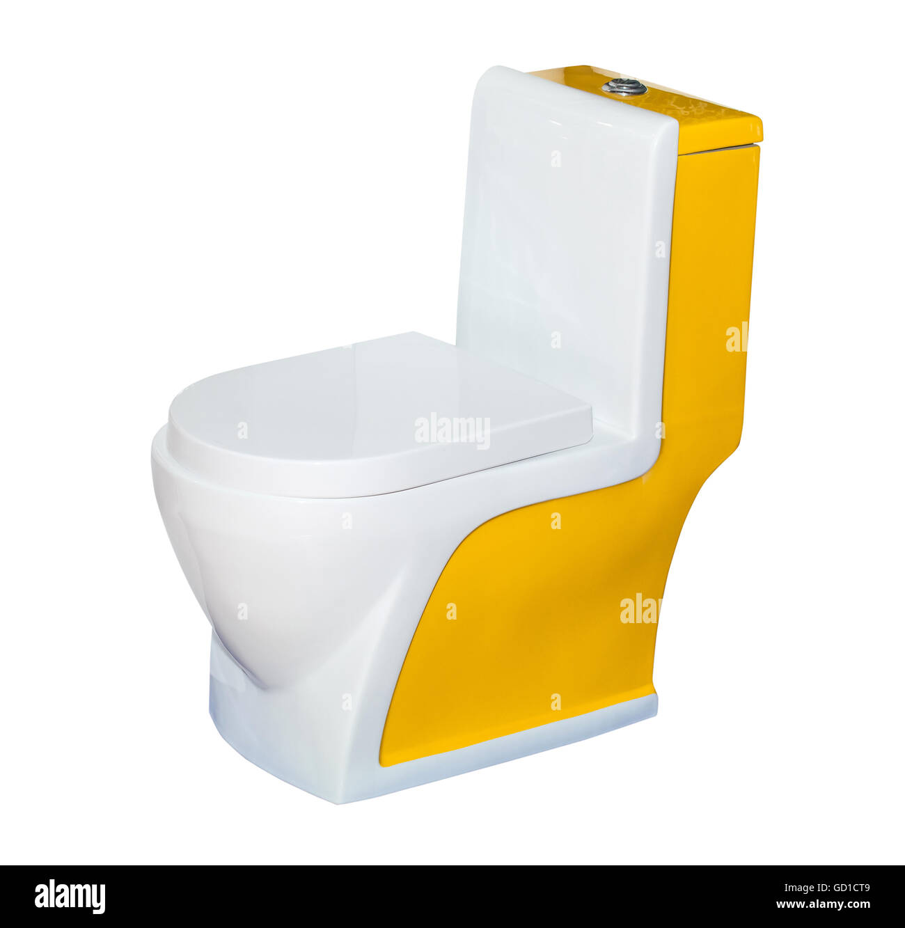 Yellow toilet bowl isolated Stock Photo - Alamy