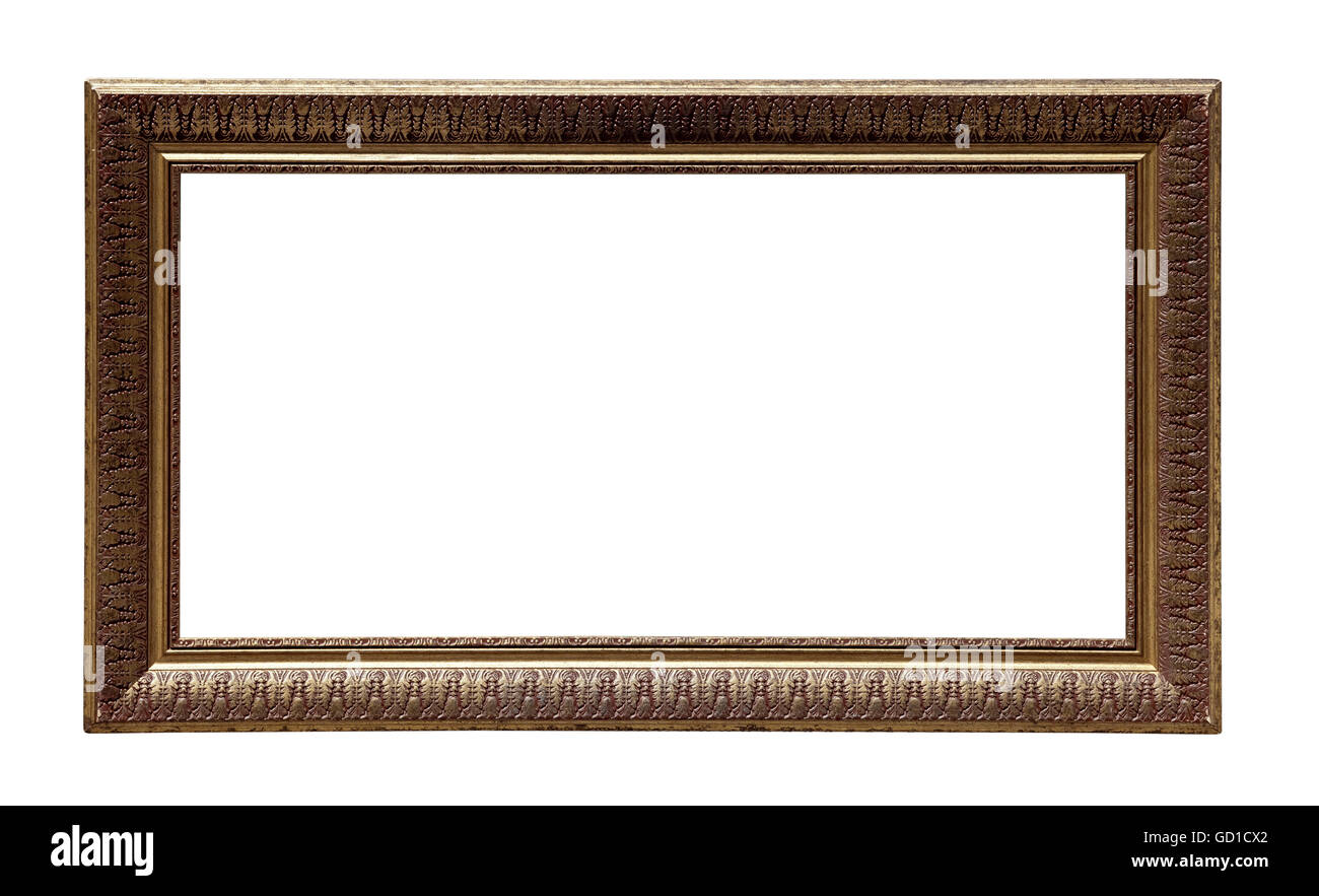 Golden classic painting canvas frame Stock Photo - Alamy