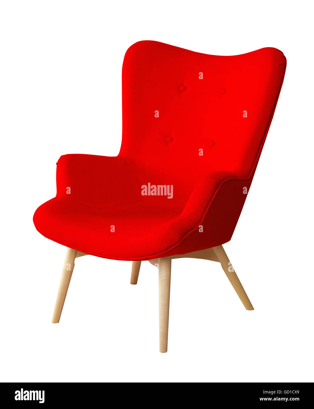 Red textile color chair isolated Stock Photo - Alamy