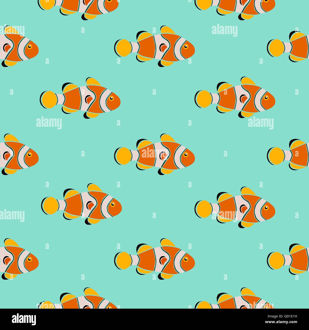 Seamless pattern clownfish, vector Stock Vector Image & Art - Alamy