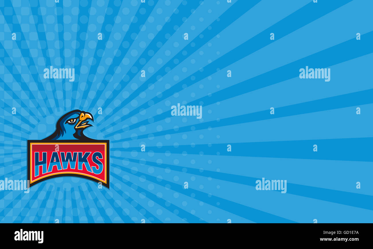 Business card showing illustration of a hawk falcon head looking to the ...