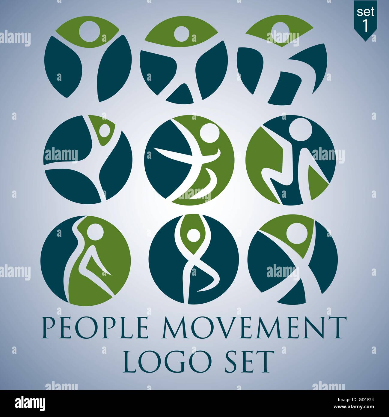 people movement logo set 1designed in a simple way so it can be use for ...