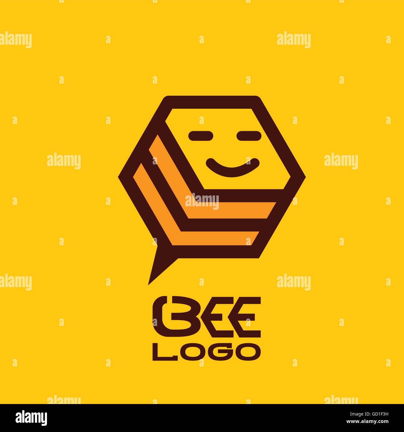 Bee logo designed in simple hi-res stock photography and images - Alamy