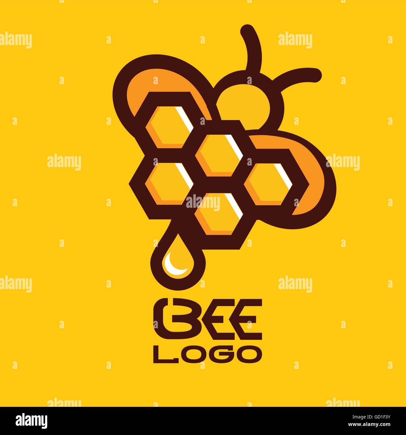 Bee logo designed in simple hi-res stock photography and images - Alamy