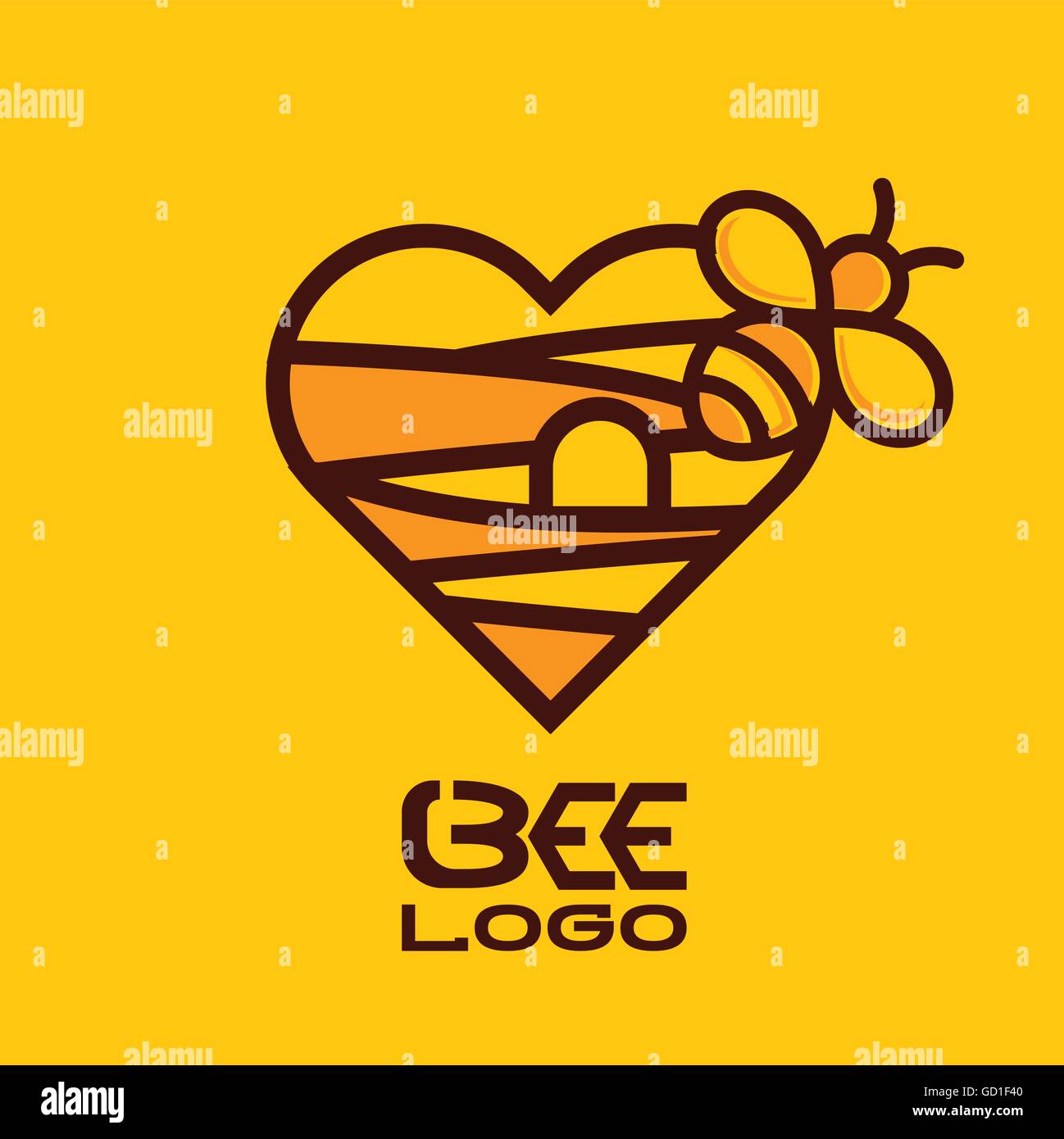 bee logo designed in a simple way so it can be use for multiple ...