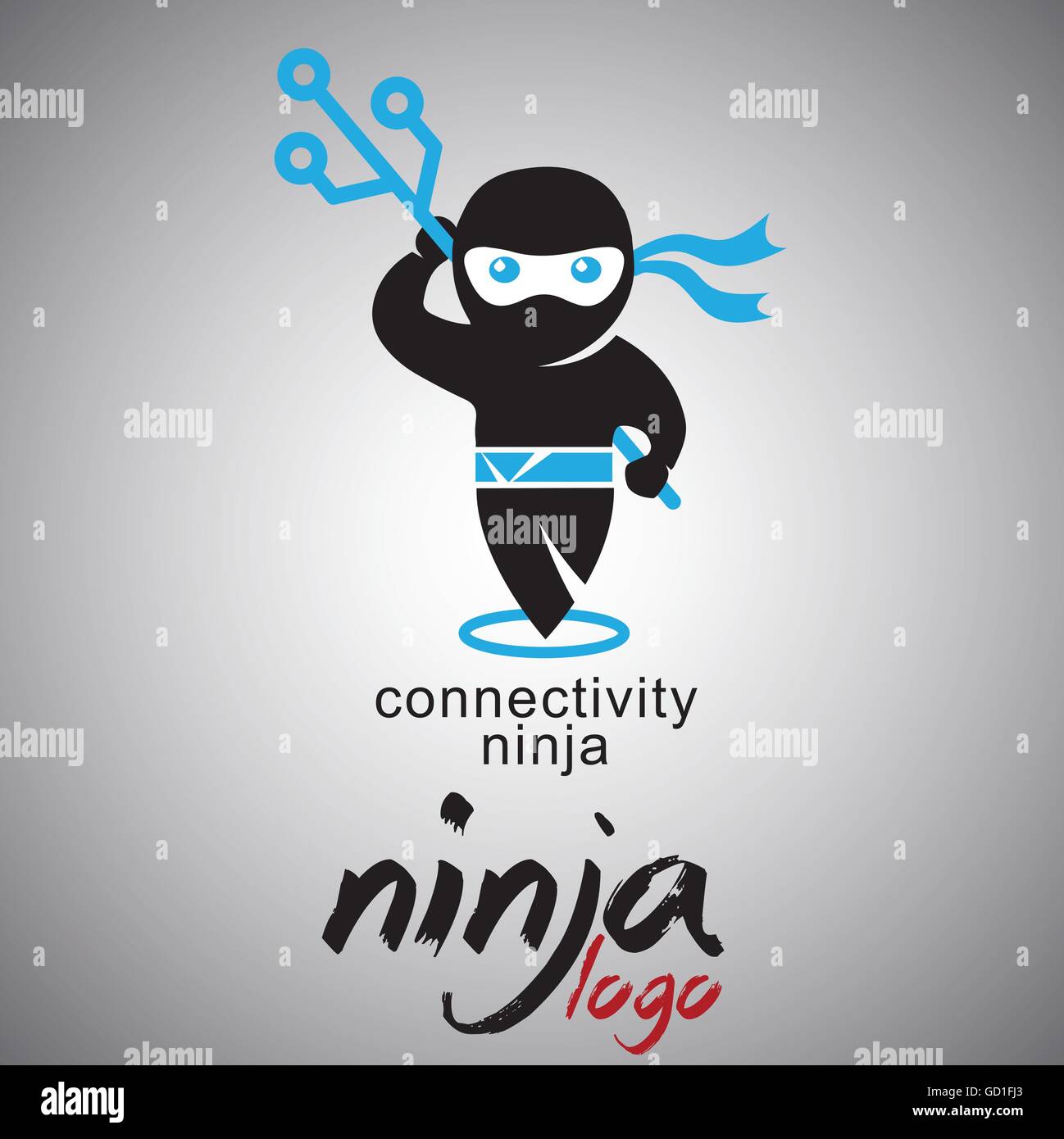 connectivity ninja logo designed in a simple way so it can be use for ...