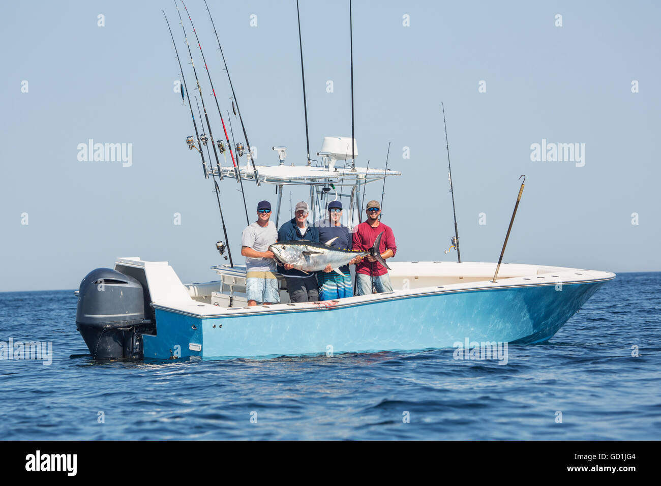 Day on the water fishing for blue fin tuna; Cape Cod, Massachusetts ...