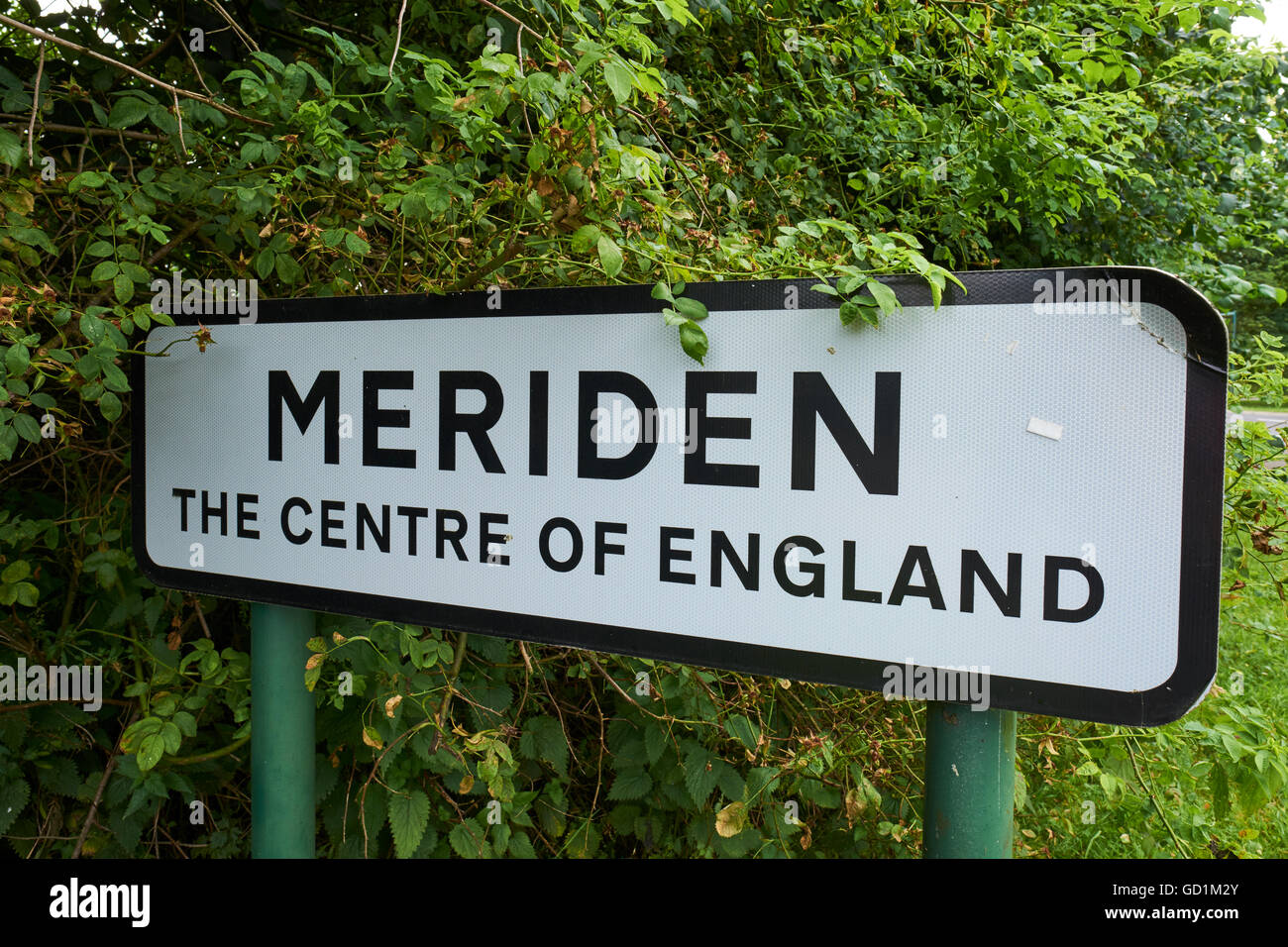 Entrance To Meriden Village Sign West Midlands UK Stock Photo - Alamy