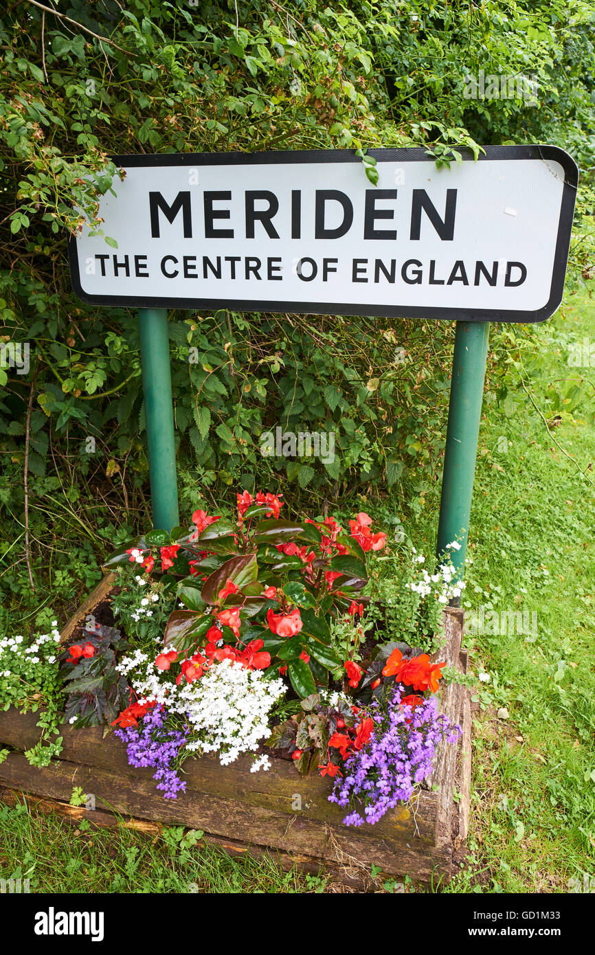 Entrance To Meriden Village Sign West Midlands UK Stock Photo - Alamy