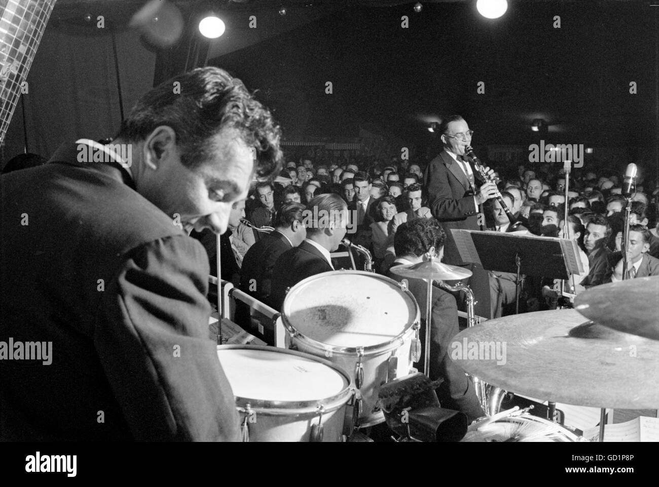 Gene Krupa and Benny Goodman, in concert, 1953, in New York City Stock ...