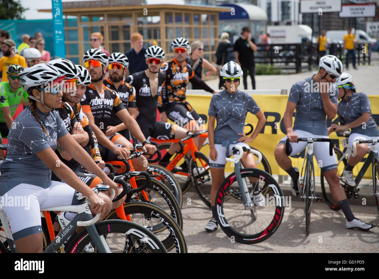 Cyclists receiving instructions race rules Cicling race event at ...