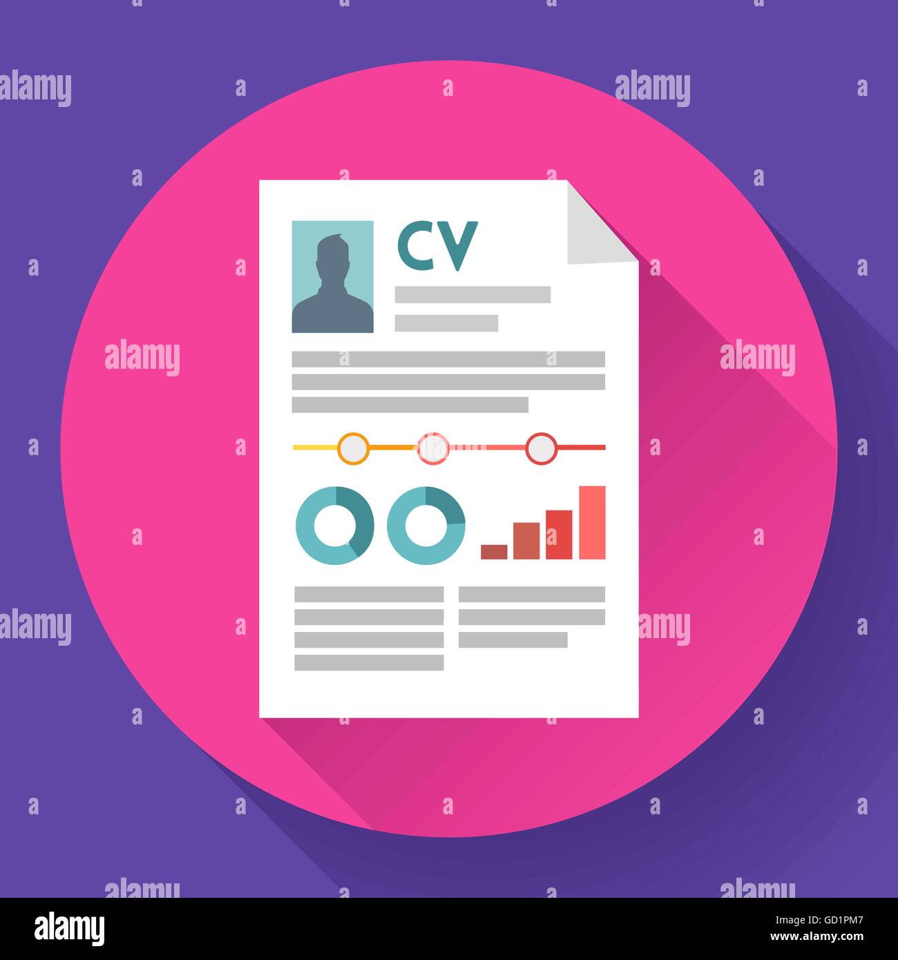 CV resume icon. Modern flat 2.0 style Stock Vector Image & Art - Alamy