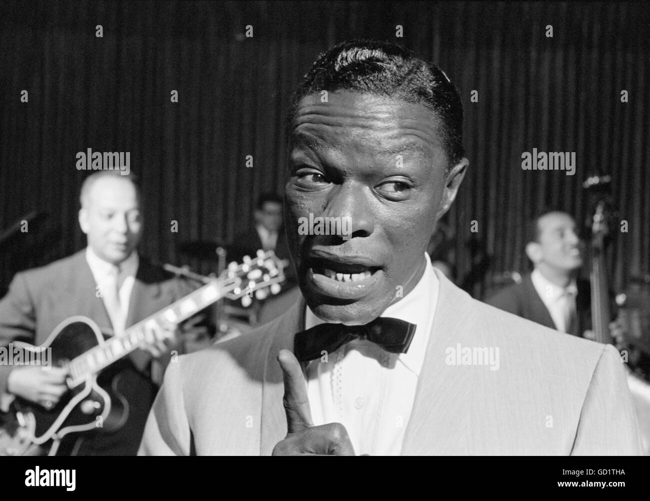African american singer performing Black and White Stock Photos ...