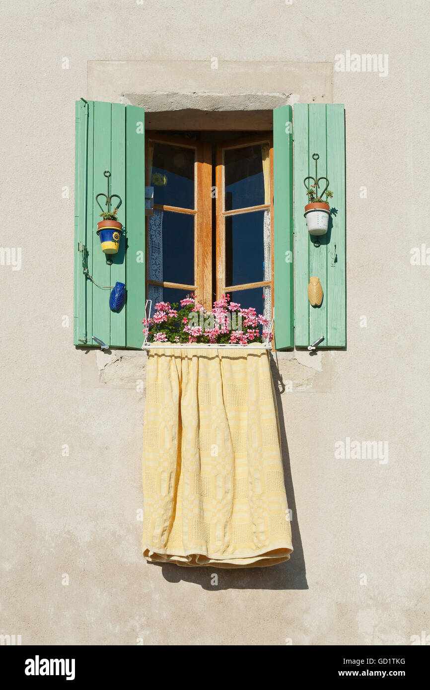 Window with green shutters; Provence, France Stock Photo - Alamy