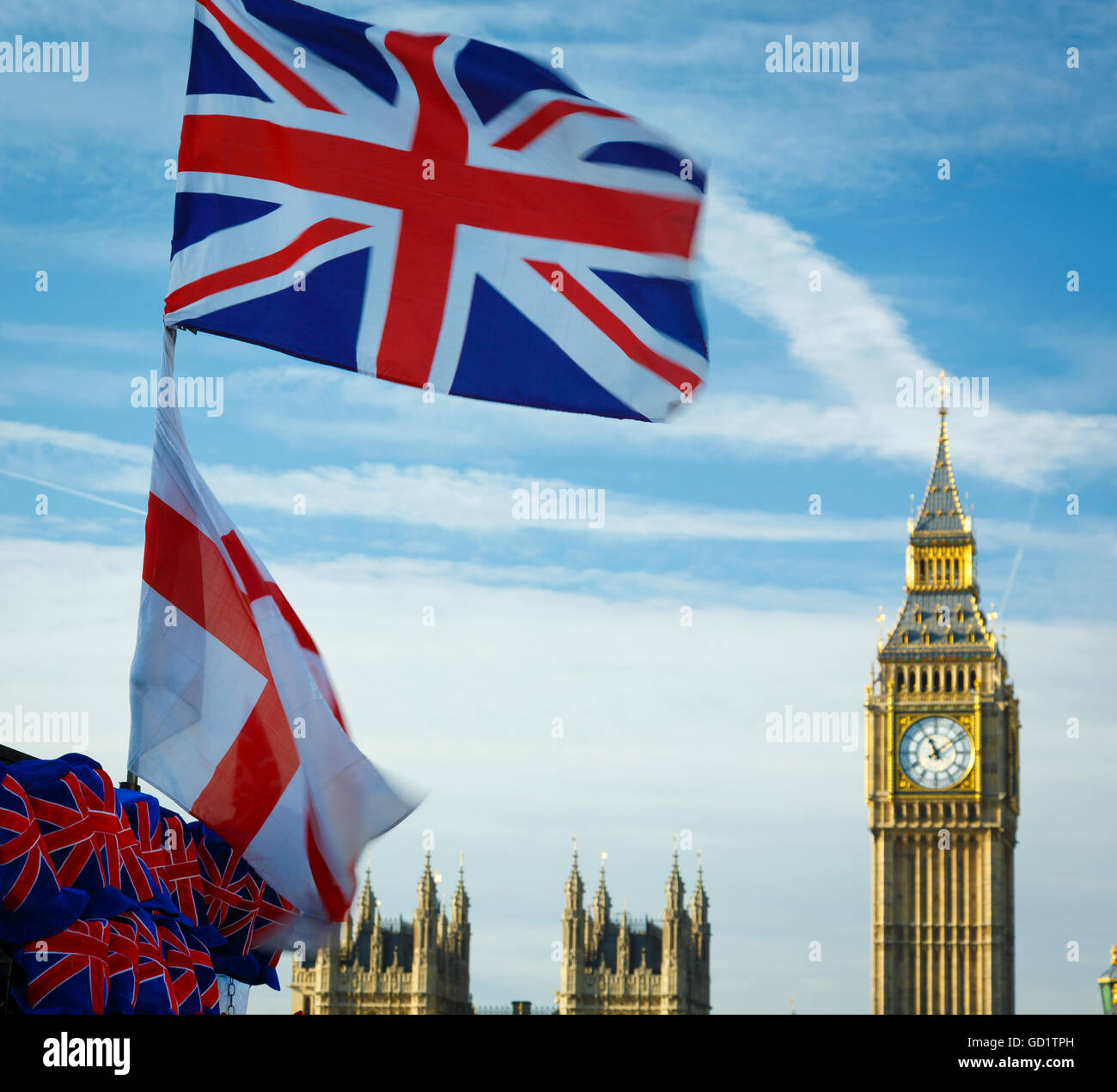 Big ben and union jack flag hi-res stock photography and images - Alamy