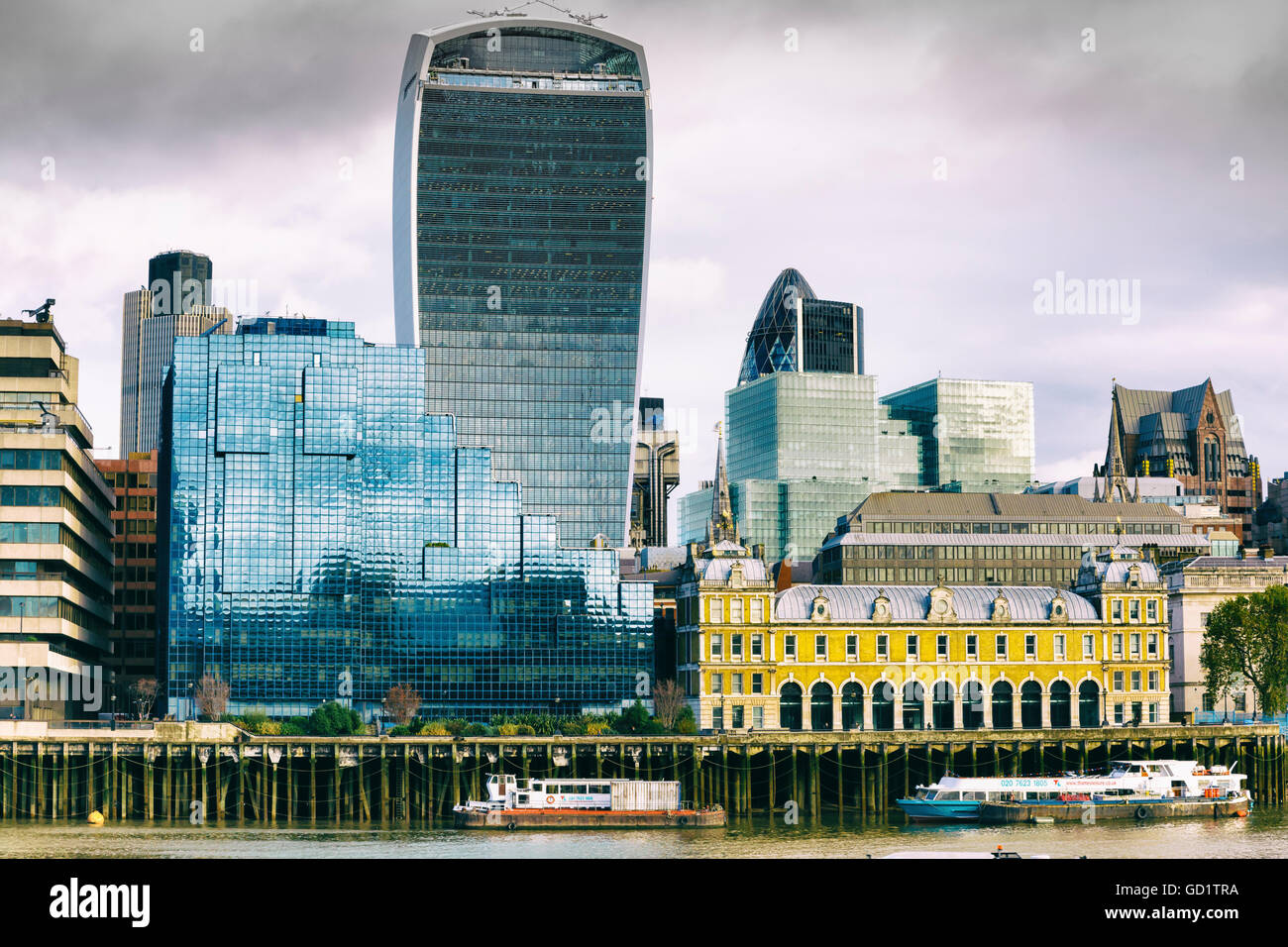 "The Walkie-Talkie" skyscraper and others buildings. London. Great ...