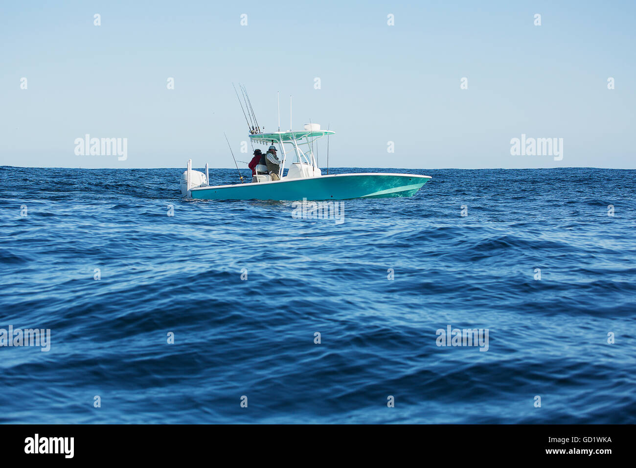 Fishing from a boat on the Atlantic ocean; Cape Cod, Massachusetts ...