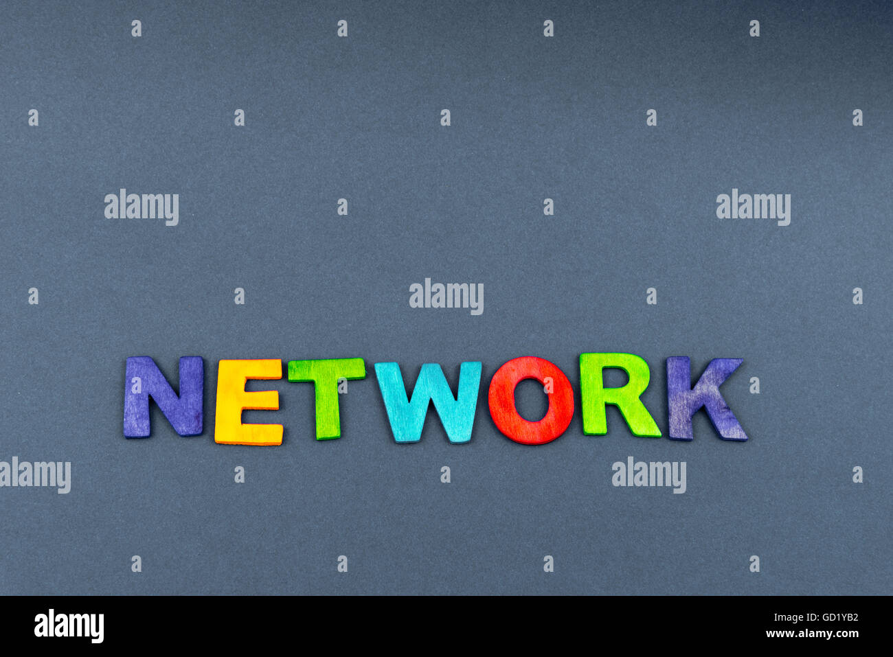 Word NETWORK created of wood letters on dark background, business ...