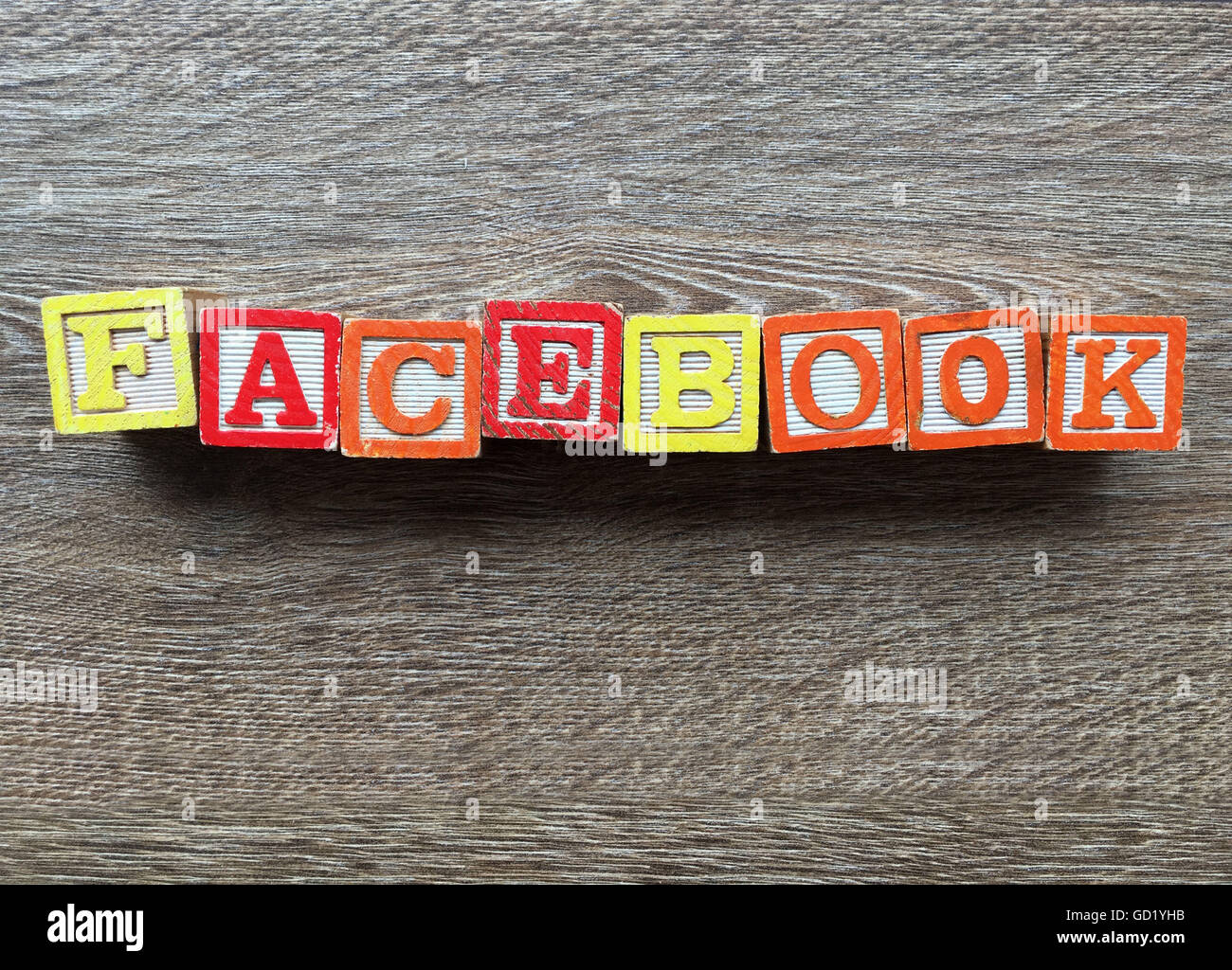 FACEBOOK word written with wood block letter toys Stock Photo - Alamy