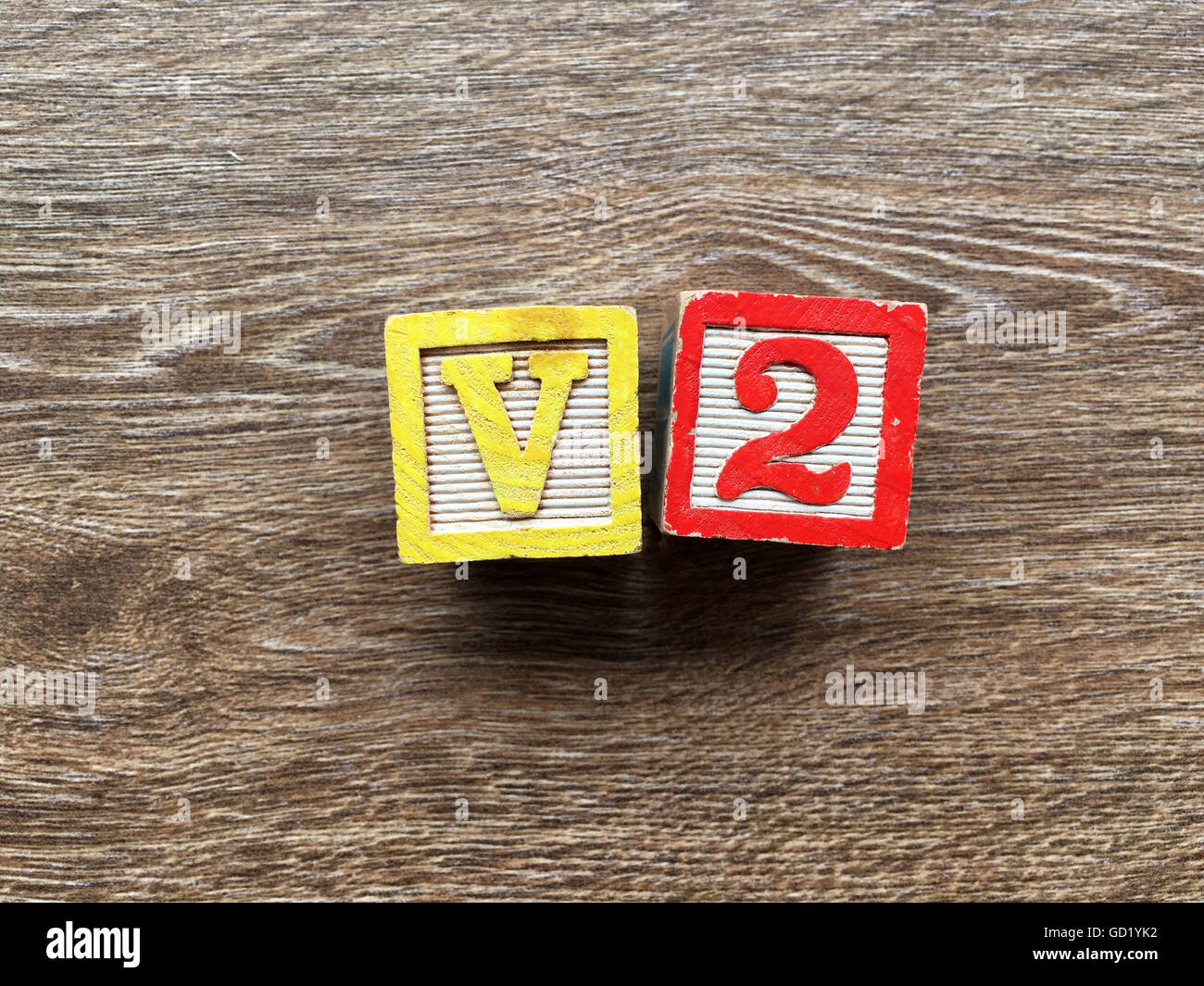 V2 Done with Wood Blocks Toys Stock Photo - Alamy