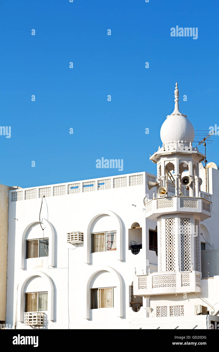 minaret and religion in clear sky in oman muscat the old mosque Stock ...