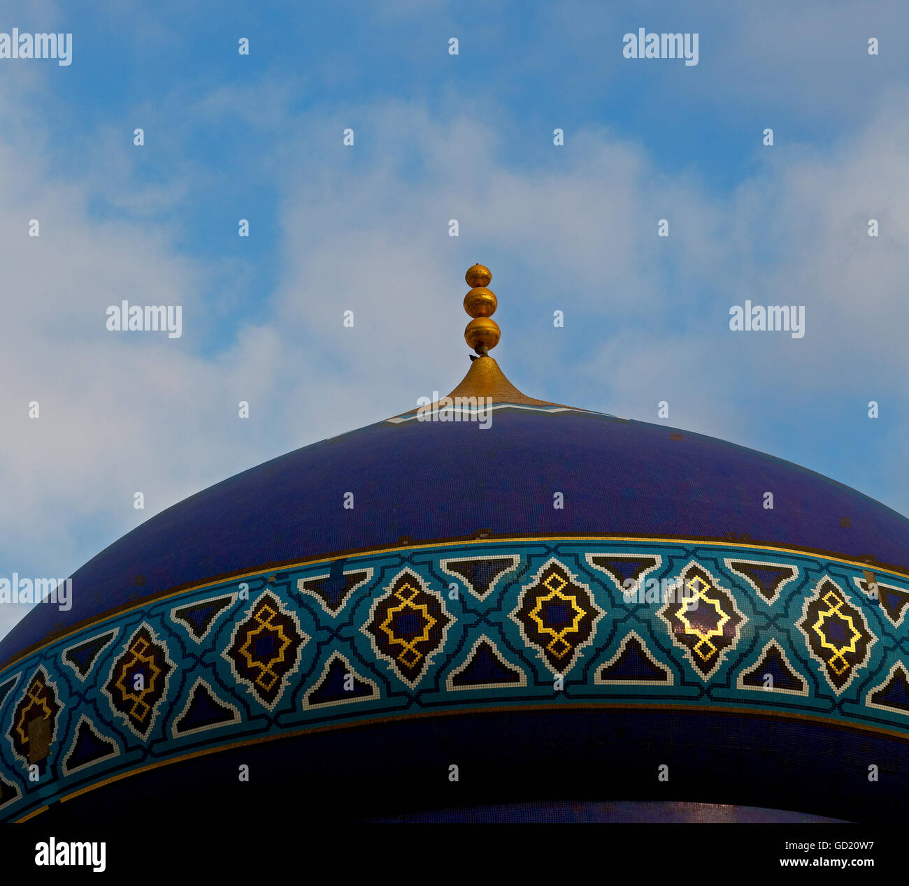 minaret and religion in clear sky in oman muscat the old mosque Stock ...