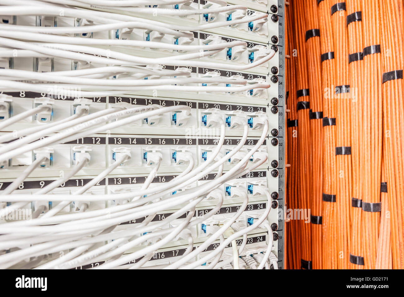 in an large internet connection, there are many computer cables built ...