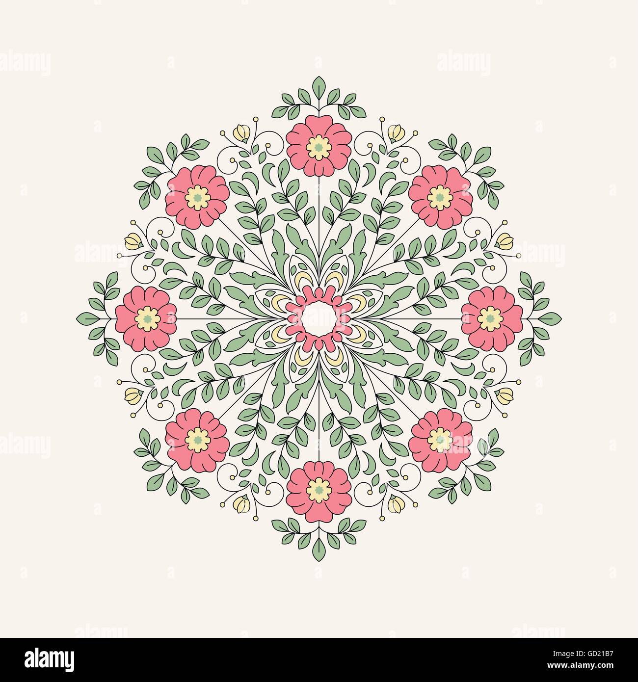 Vintage round flower for design Stock Vector Image & Art - Alamy