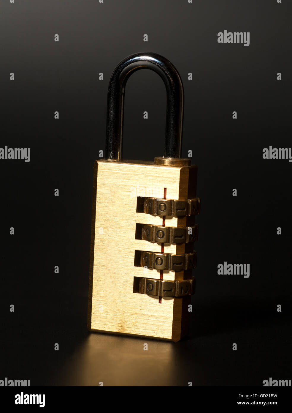 Combination padlock on black background Stock Photo - Alamy
