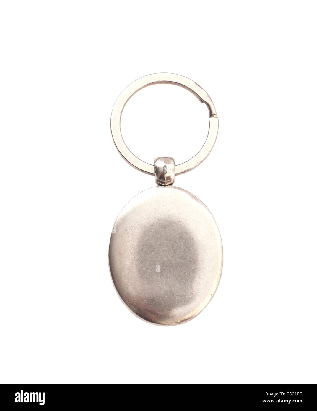 Silver keyring isolated on white background Stock Photo - Alamy