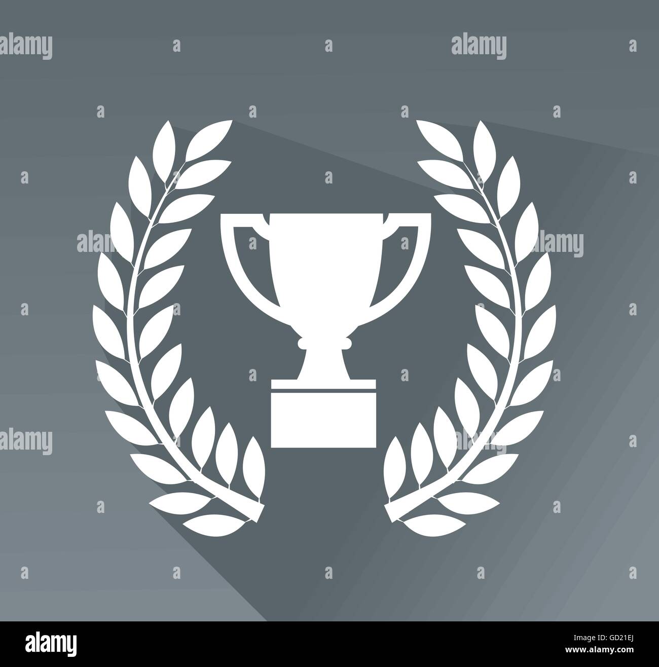 Trophy icon in laurel wreath with shadow Stock Vector Image & Art - Alamy