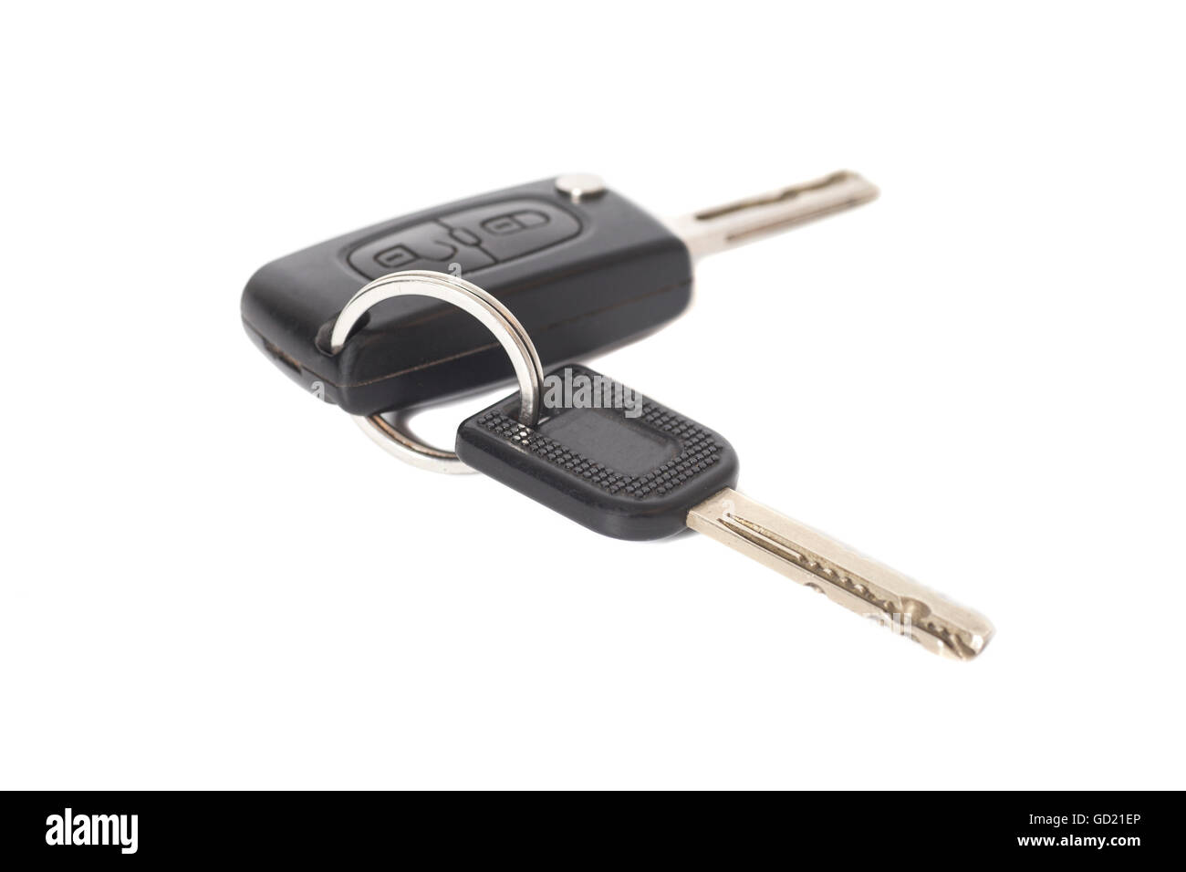 Remote control car keys isolated on white background Stock Photo - Alamy