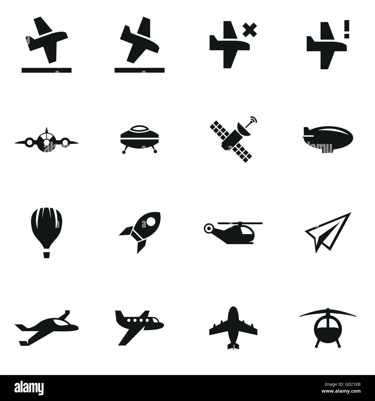 Vector black airplane icon set Stock Vector Image & Art - Alamy
