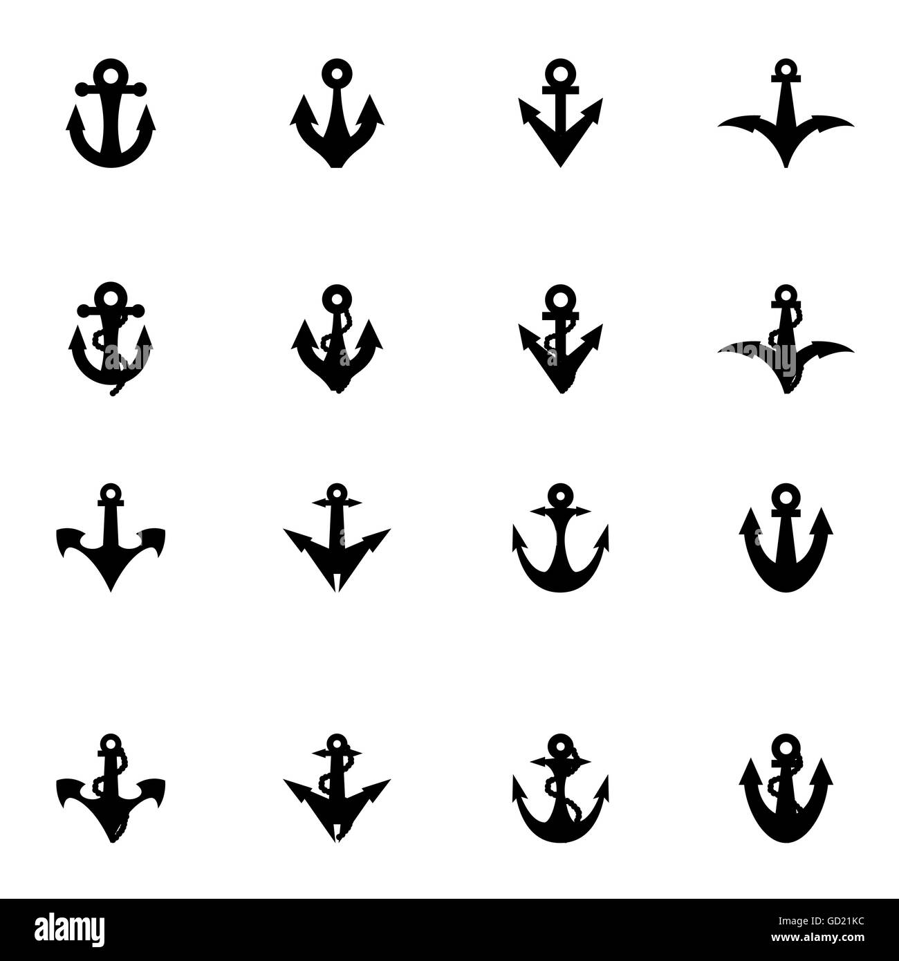 Anchor icon Black and White Stock Photos & Images - Alamy