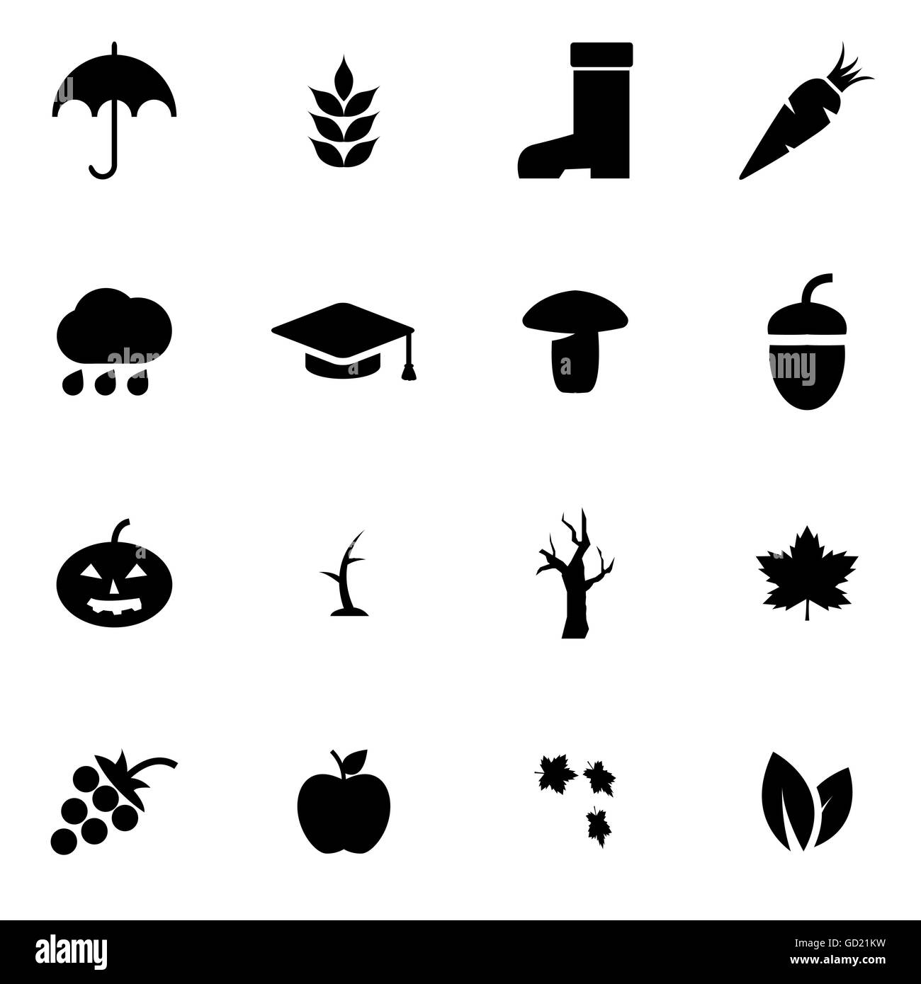 Vector black autumn icon set Stock Vector Image & Art - Alamy