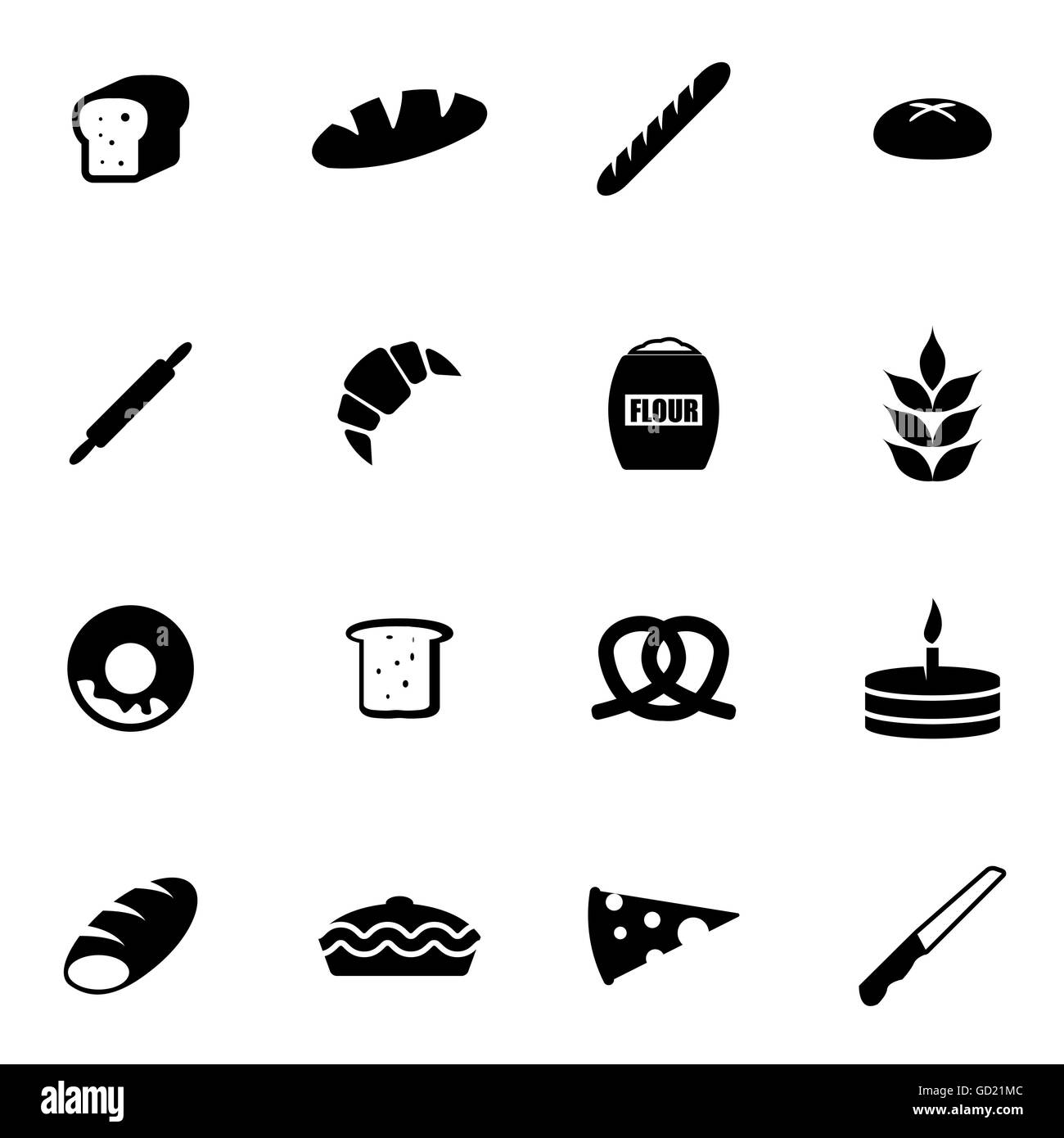 Vector black bakery icon set Stock Vector Image & Art - Alamy
