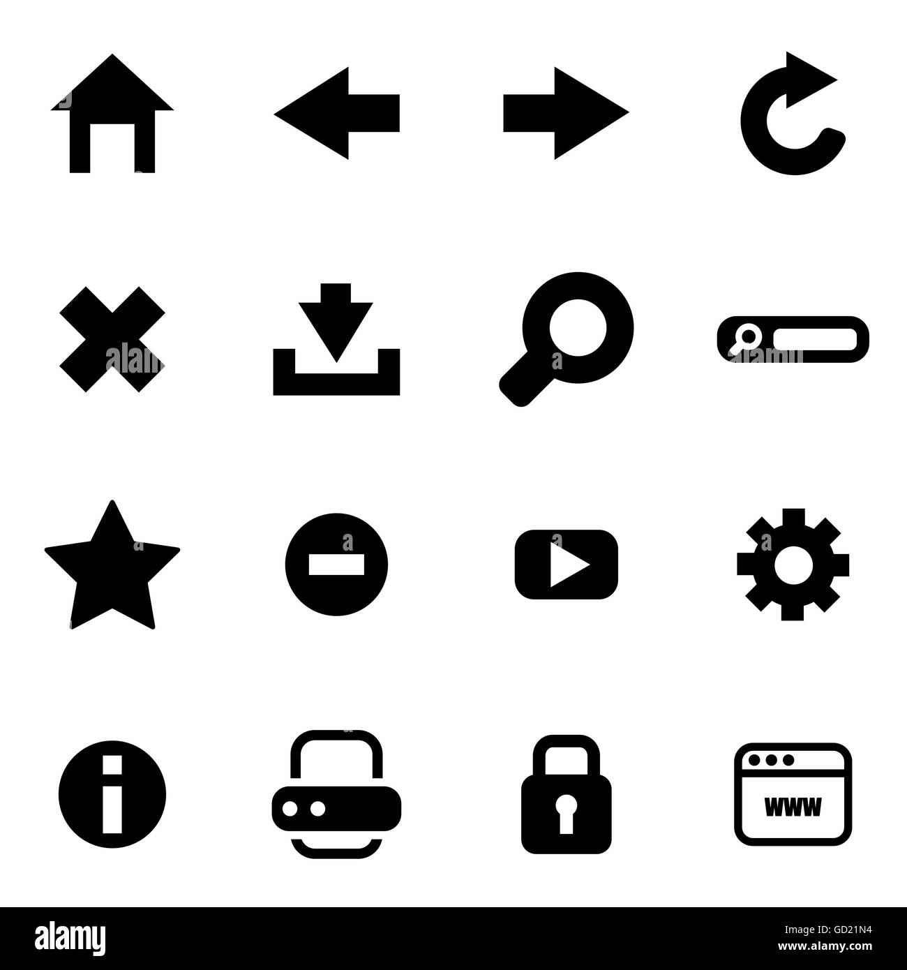 Vector black browser icon set Stock Vector Image & Art - Alamy