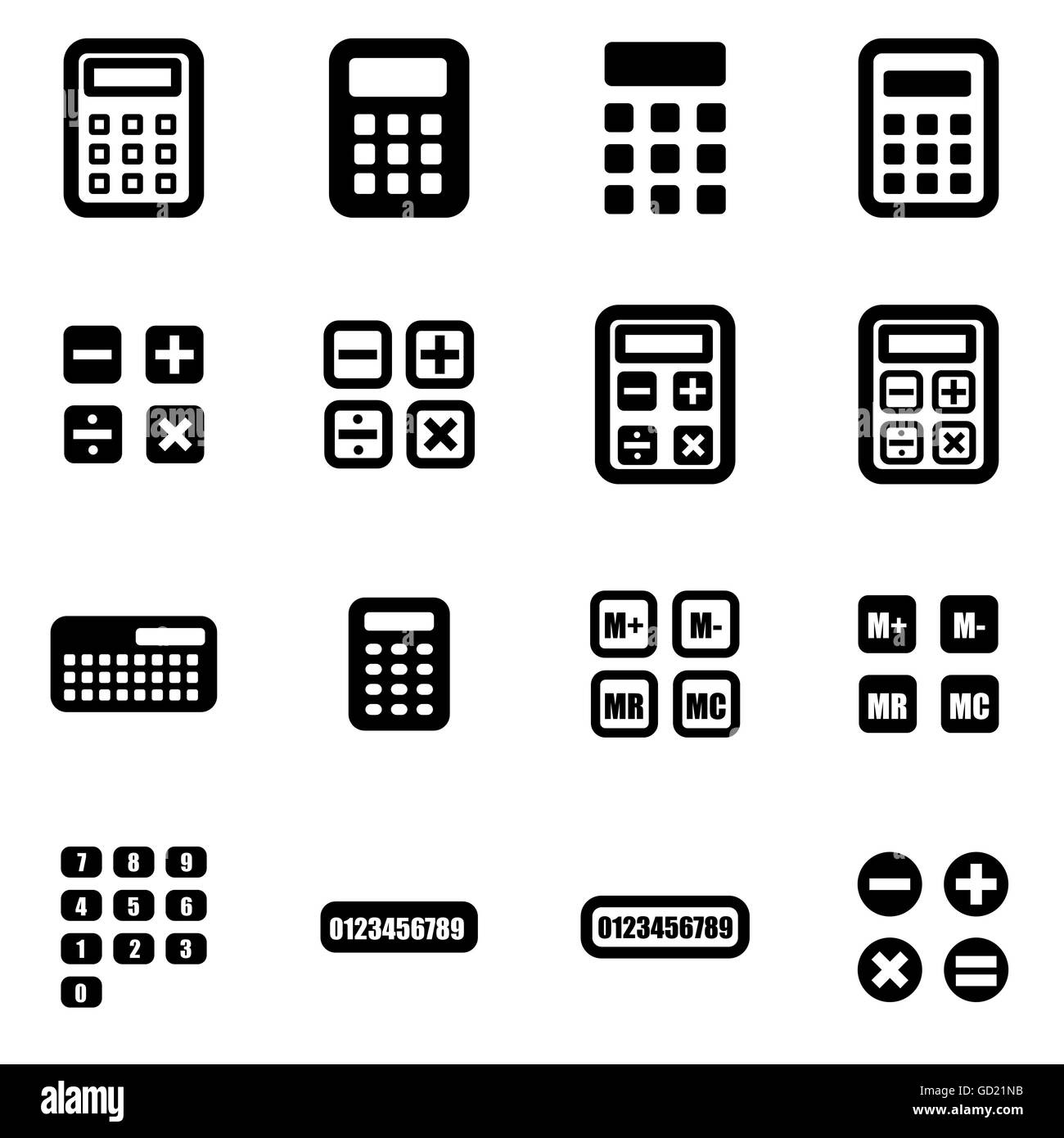 Vector black calculator icon set Stock Vector Image & Art - Alamy