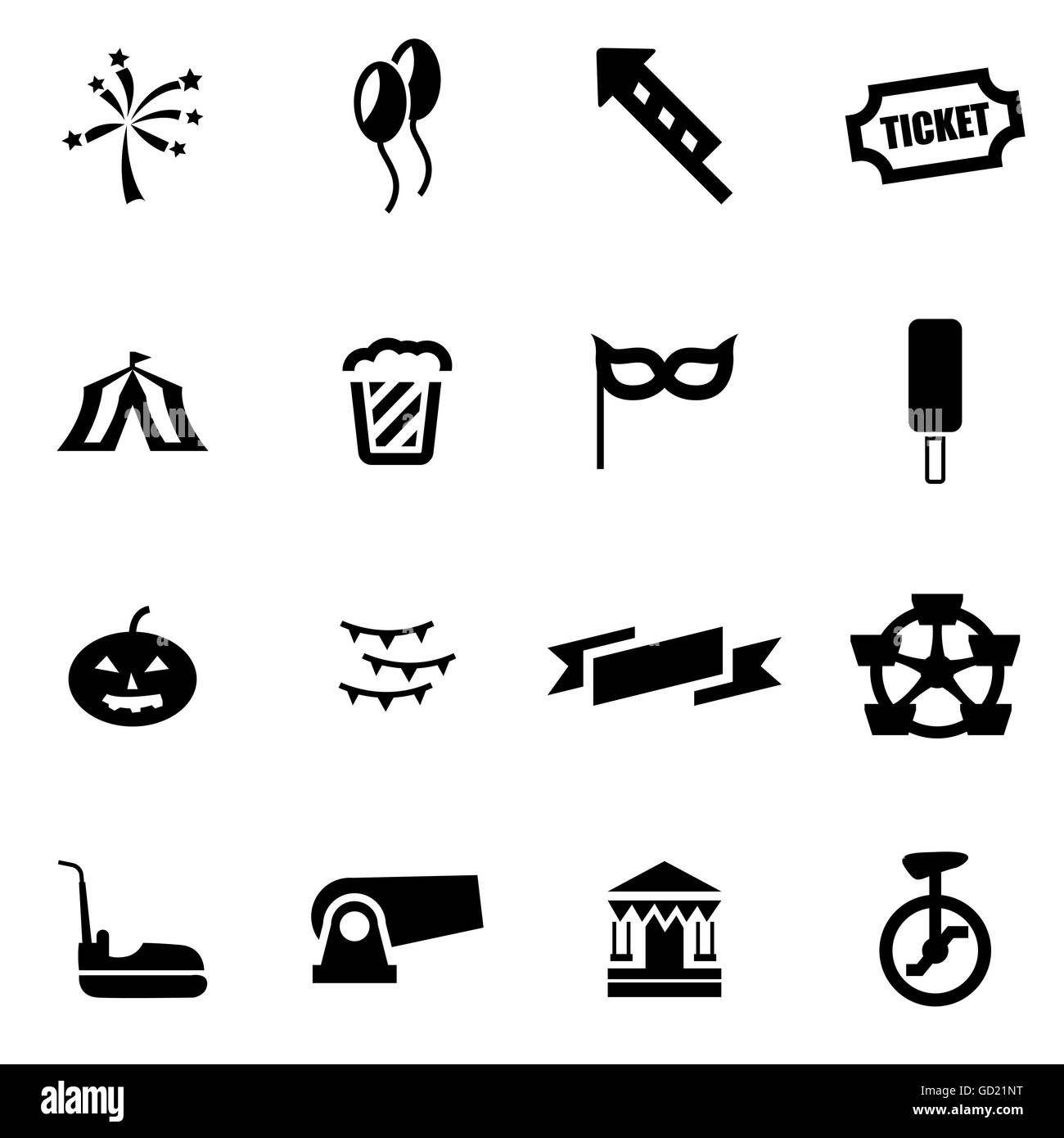 Vector black carnival icon set Stock Vector Image & Art - Alamy